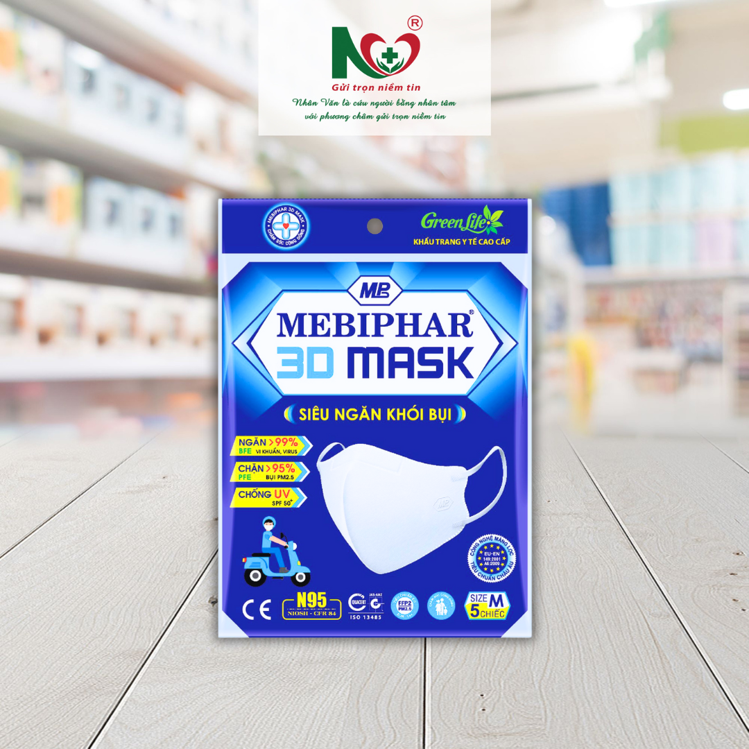 Nhà thuốc Nhân văn. KHẨU TRANG Y TẾ CAO CẤP MEBIPHAR 3D MASK (MÀU TRẮNG ...
